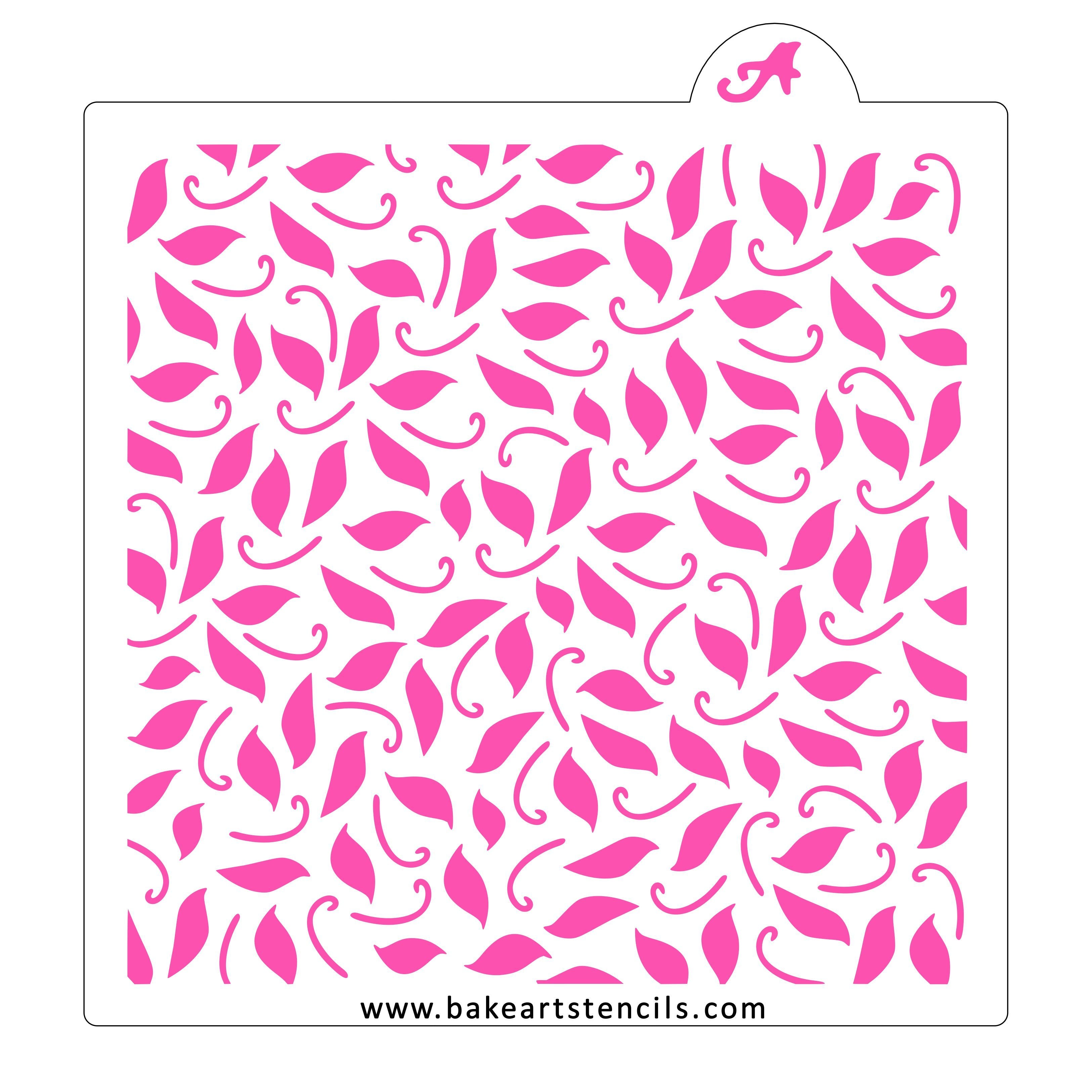Leaf Swirls Pattern Stencil - bakeartstencils
