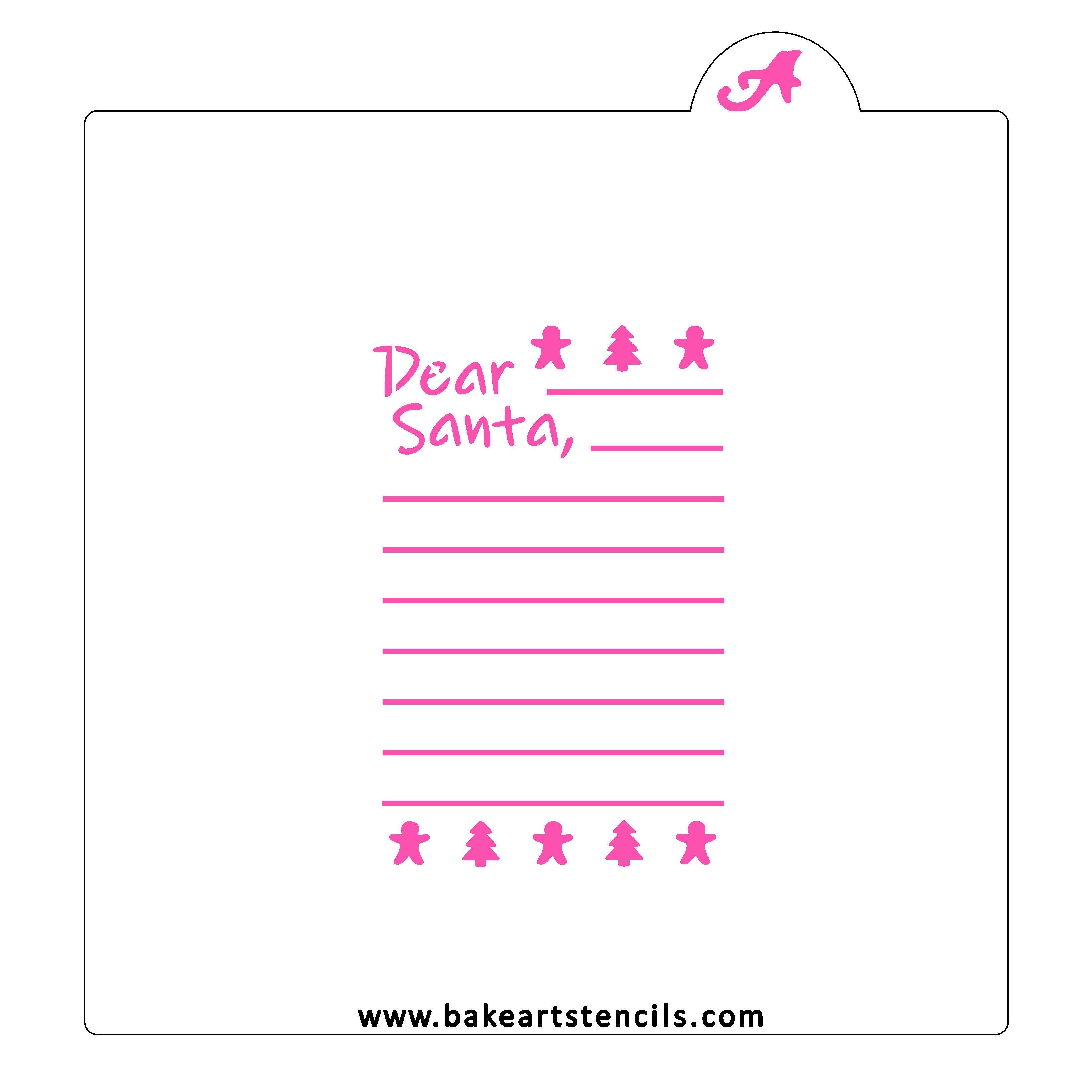 Letter to Santa Cookie Stencil - bakeartstencils