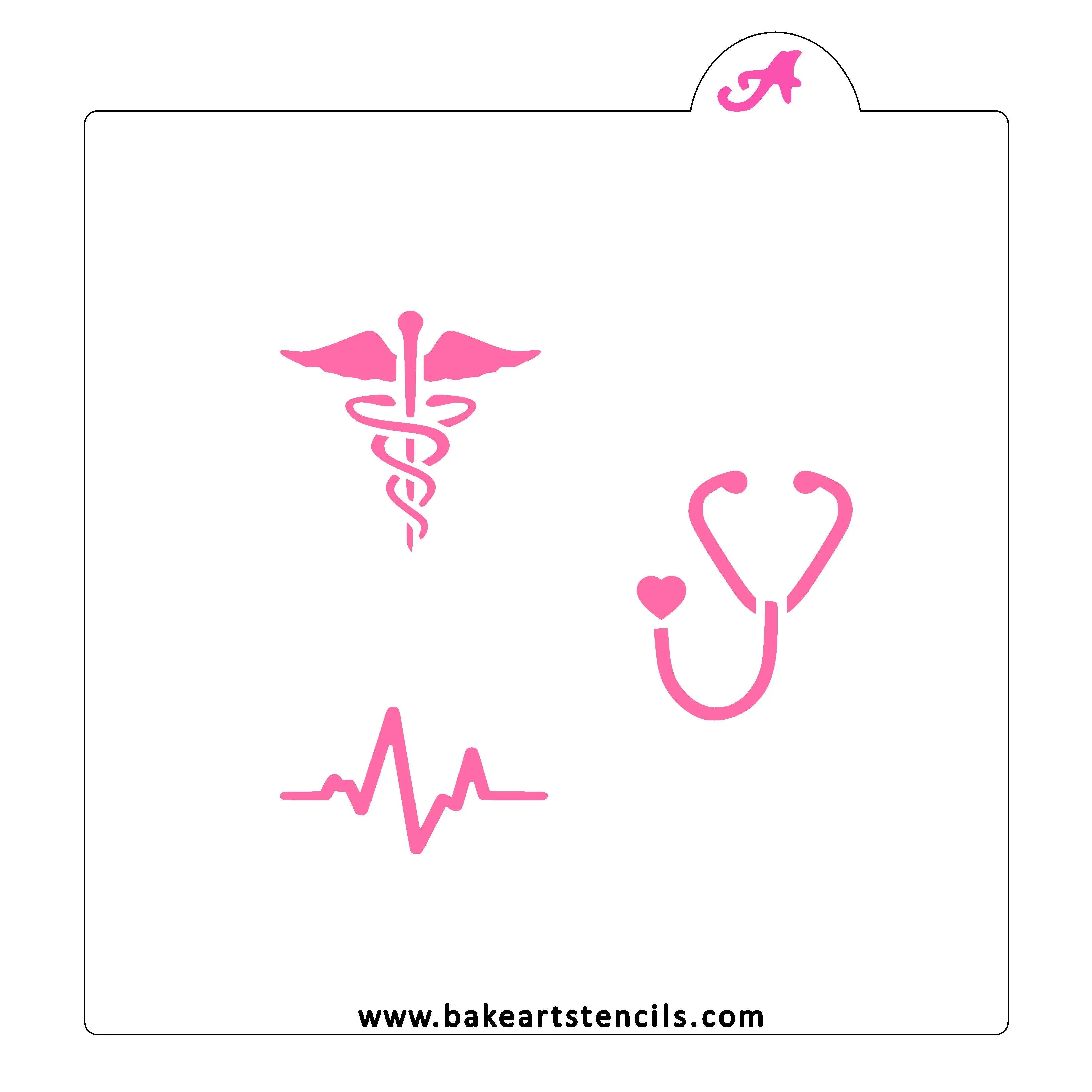 Medical Themed Oreo Stencil - bakeartstencils