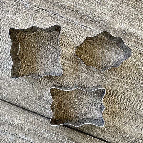 Mini Plaque Cookie Cutters Set - bakeartstencils