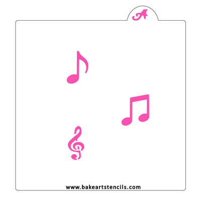 Music Notes Oreo Stencil Set | Oreo Stencils - bakeartstencils