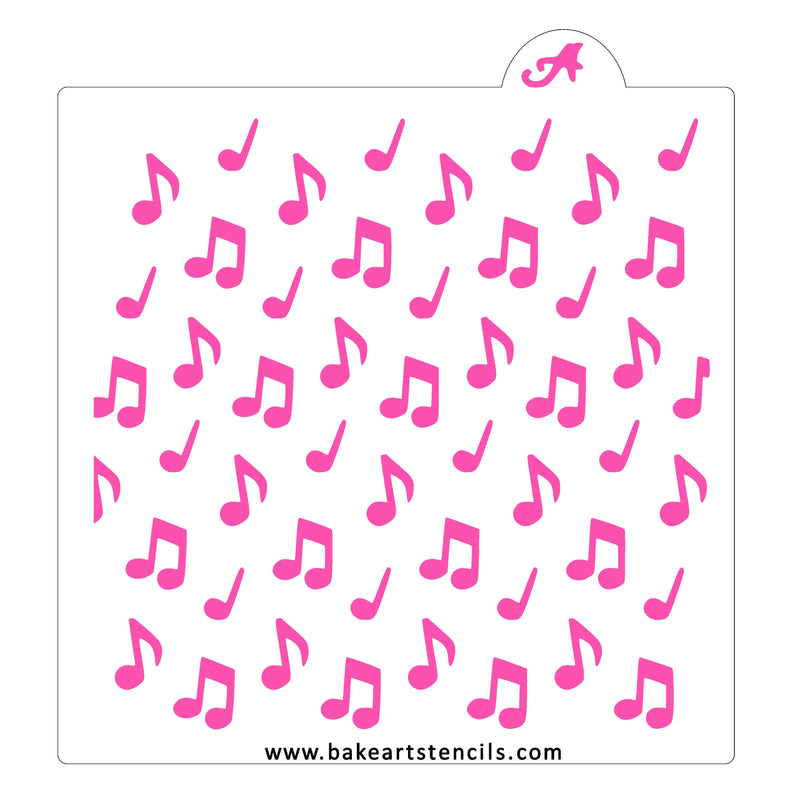 Music Notes Pattern Stencil - bakeartstencils