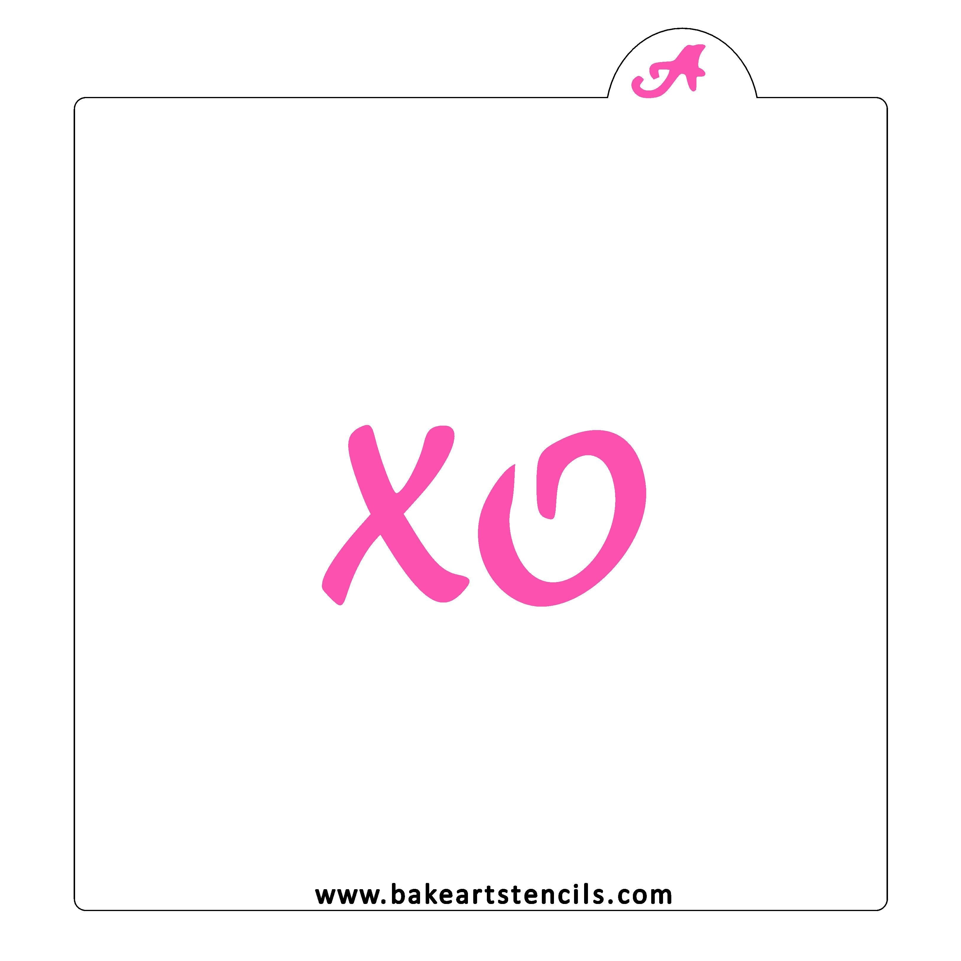 One XO Cookie Stencil - bakeartstencils