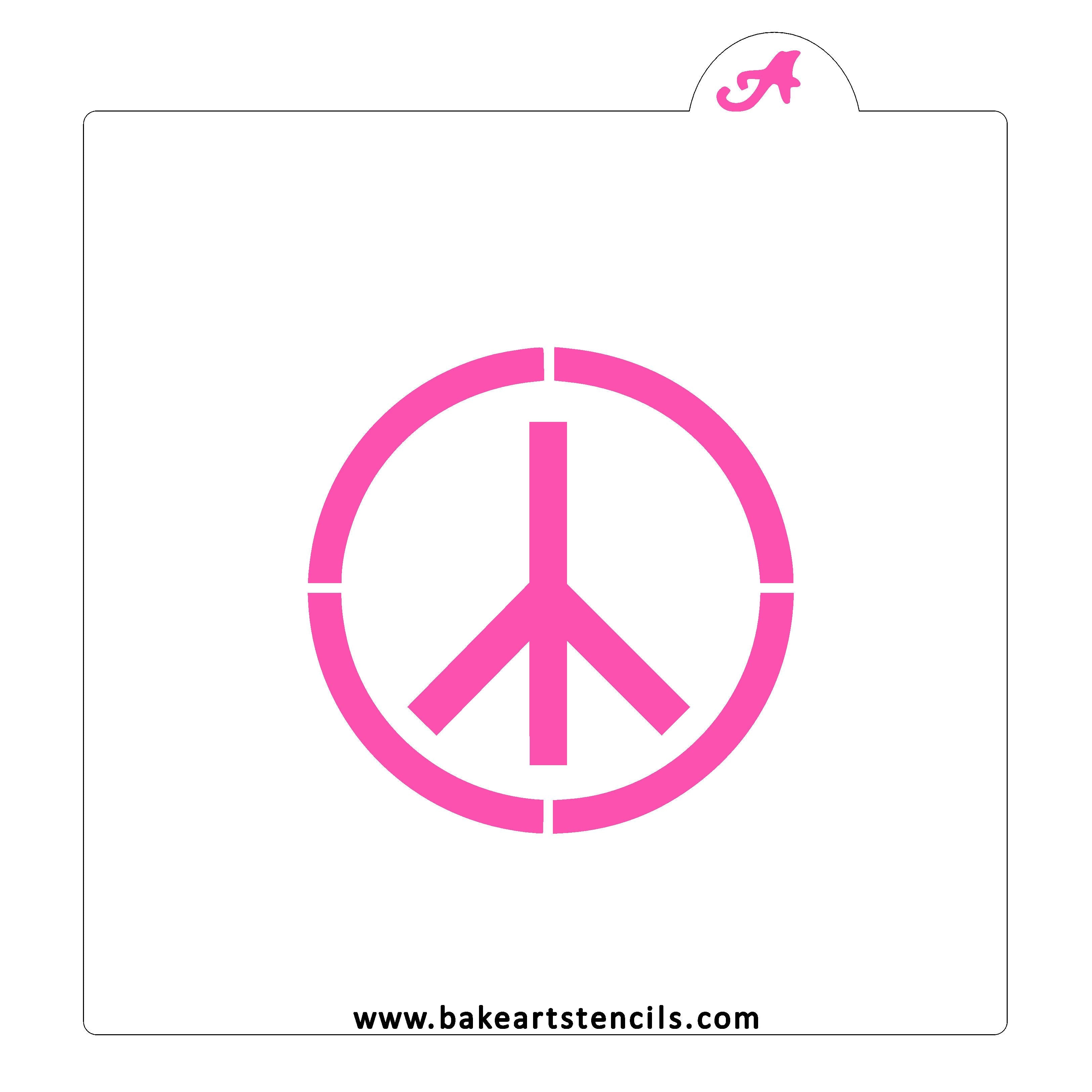 Peace Sign Stencil | Peace Cookie Stencil - bakeartstencils