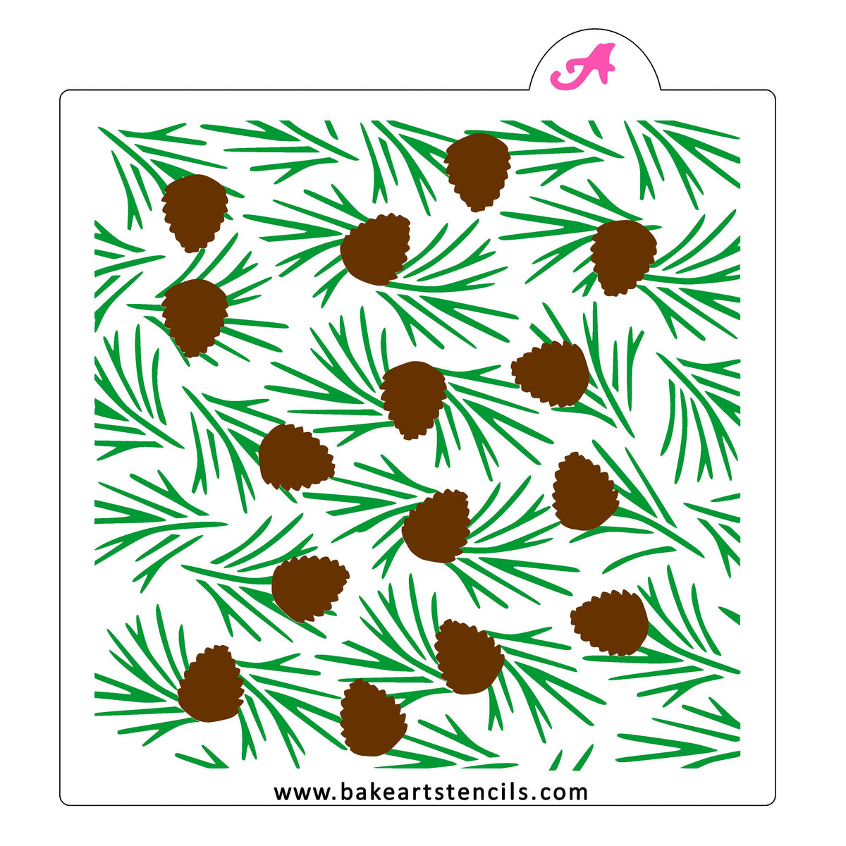 Pine Cones & Needles Stencil Set - bakeartstencils