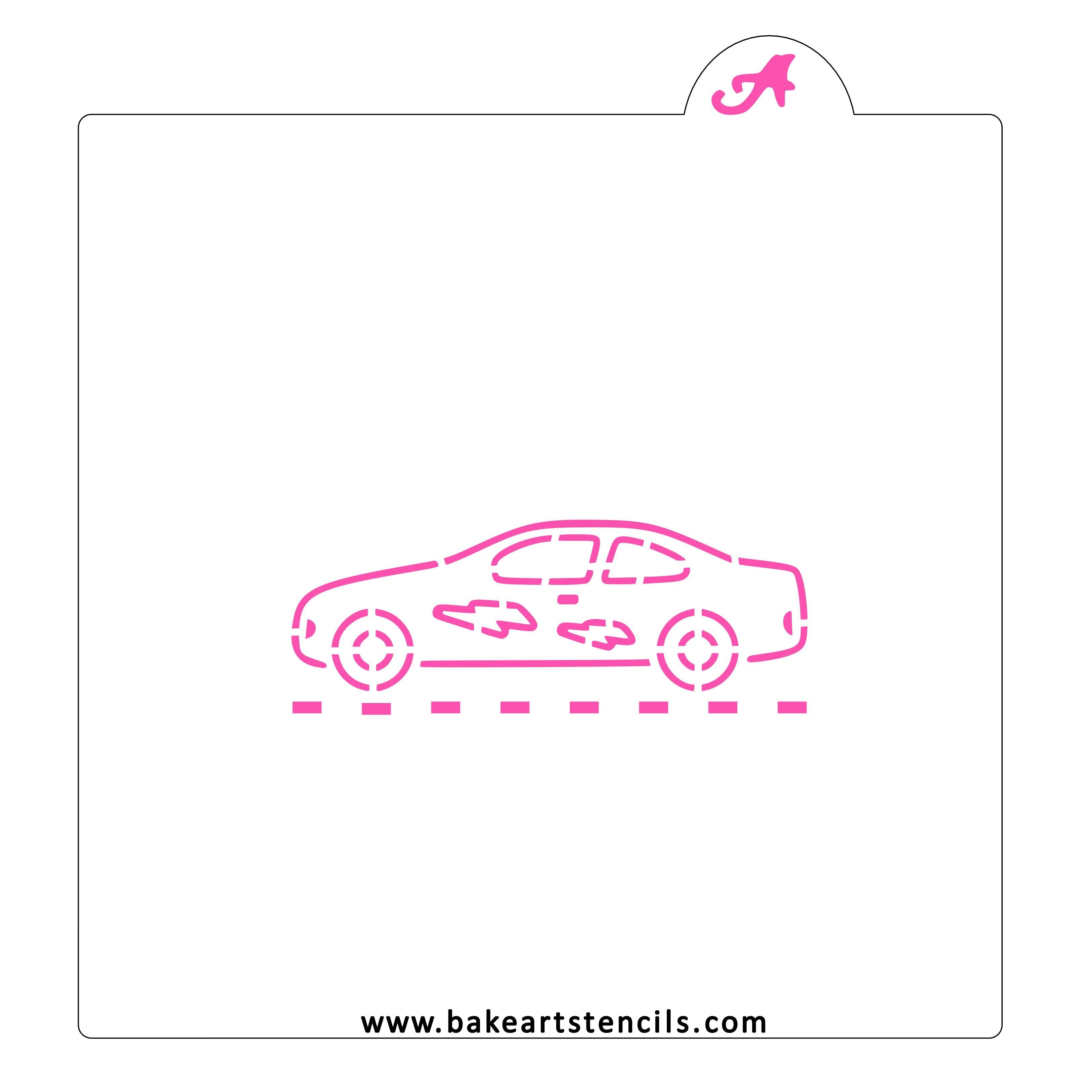 Race Car Paint Your Own (PYO) Cookie Stencil - bakeartstencils