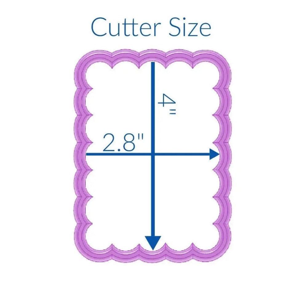 Rectangle Scalloped Cookie Cutter - bakeartstencils