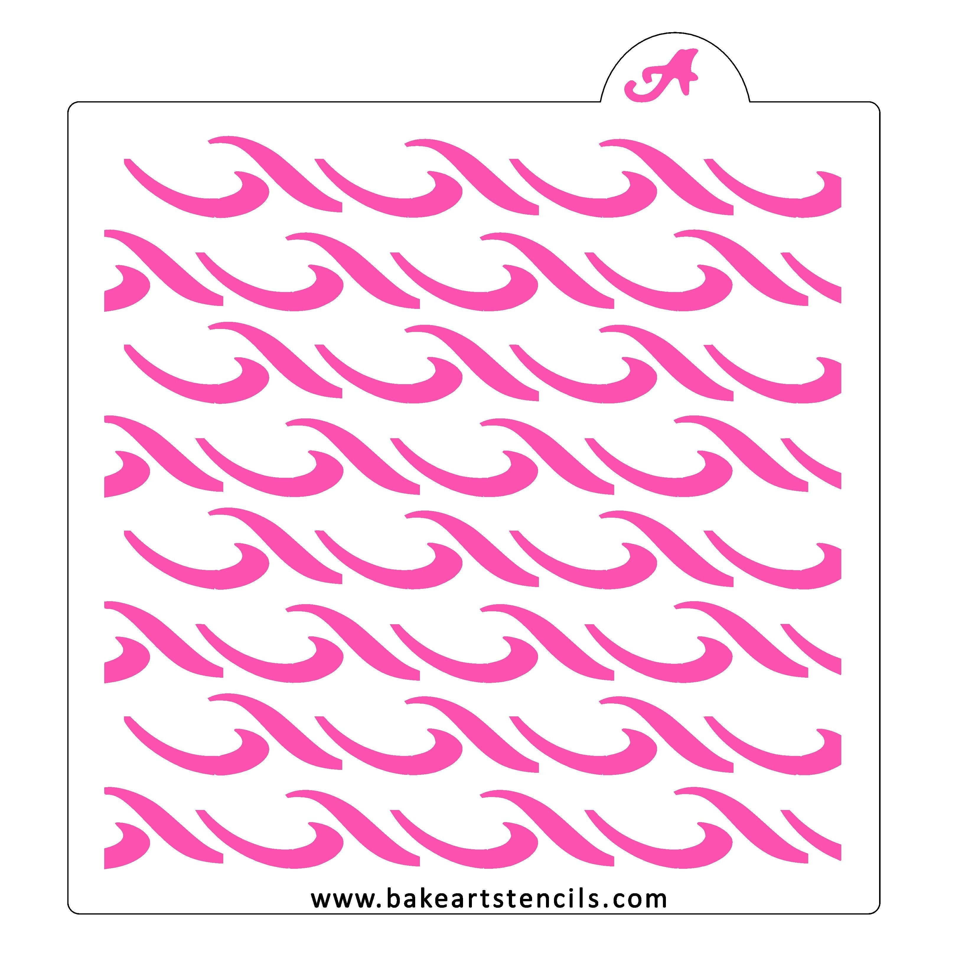 Rolling Waves Pattern Stencil - bakeartstencils