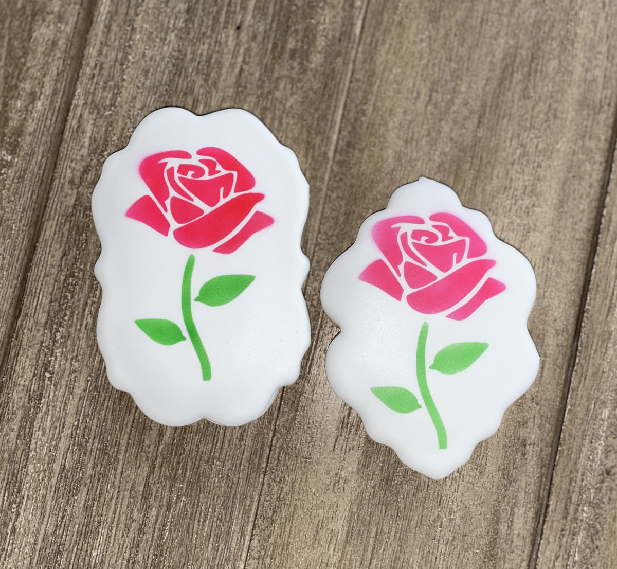 Rose on Stem Cookie Stencil - bakeartstencils