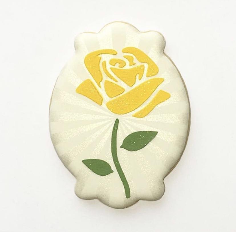 Rose on Stem Cookie Stencil - bakeartstencils