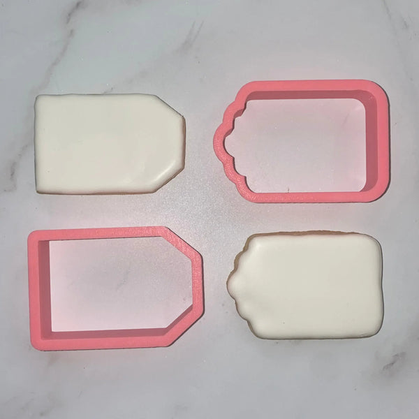 Ruffled Tag Cookie Cutter - bakeartstencils