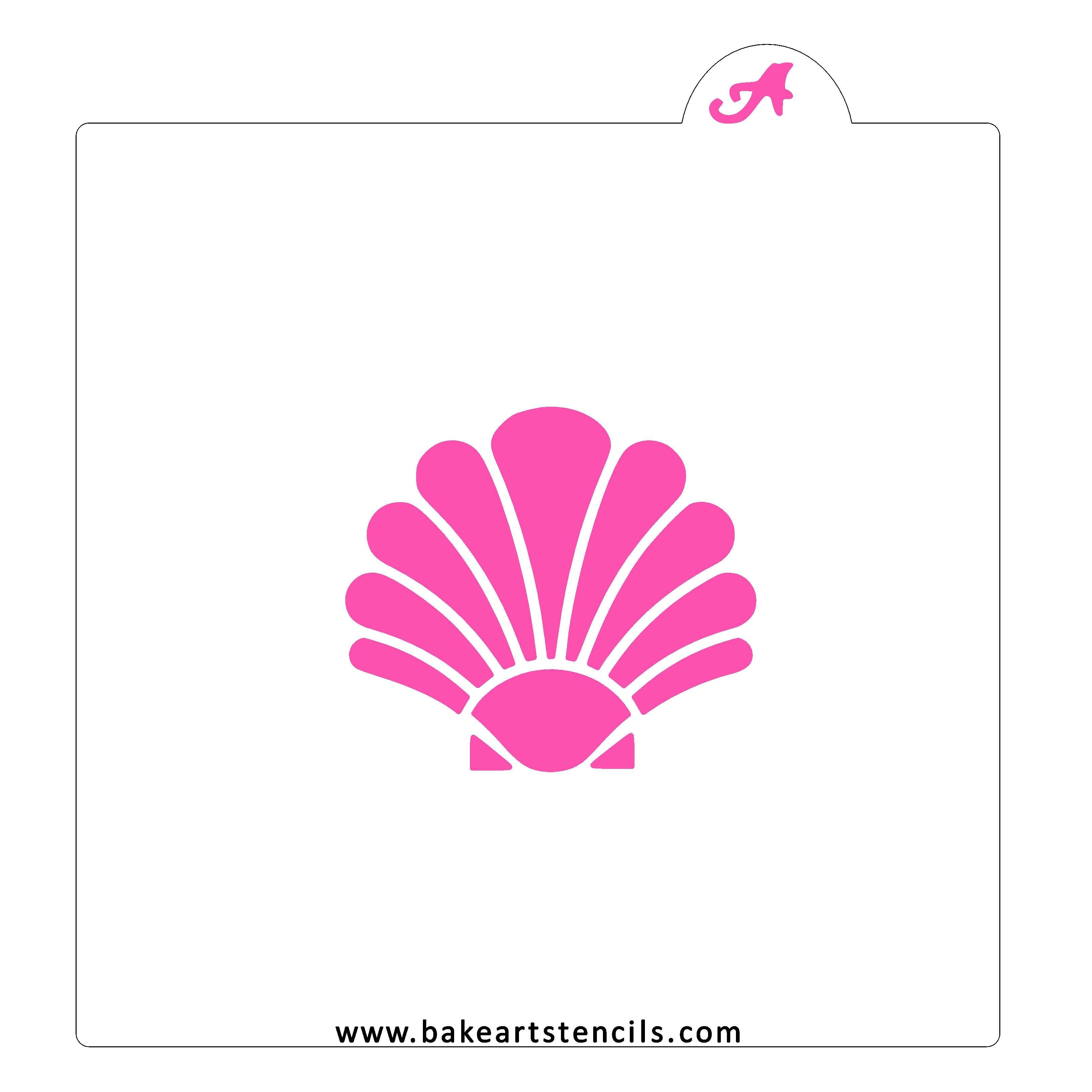 Seashell Cookie Stencil | Nautical Cookie Stencils - bakeartstencils