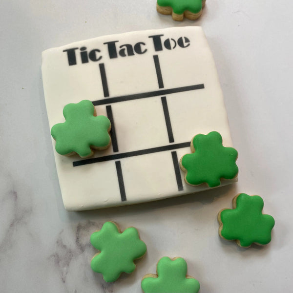 Shamrock Tic Tac Toe Cookie Set - bakeartstencils