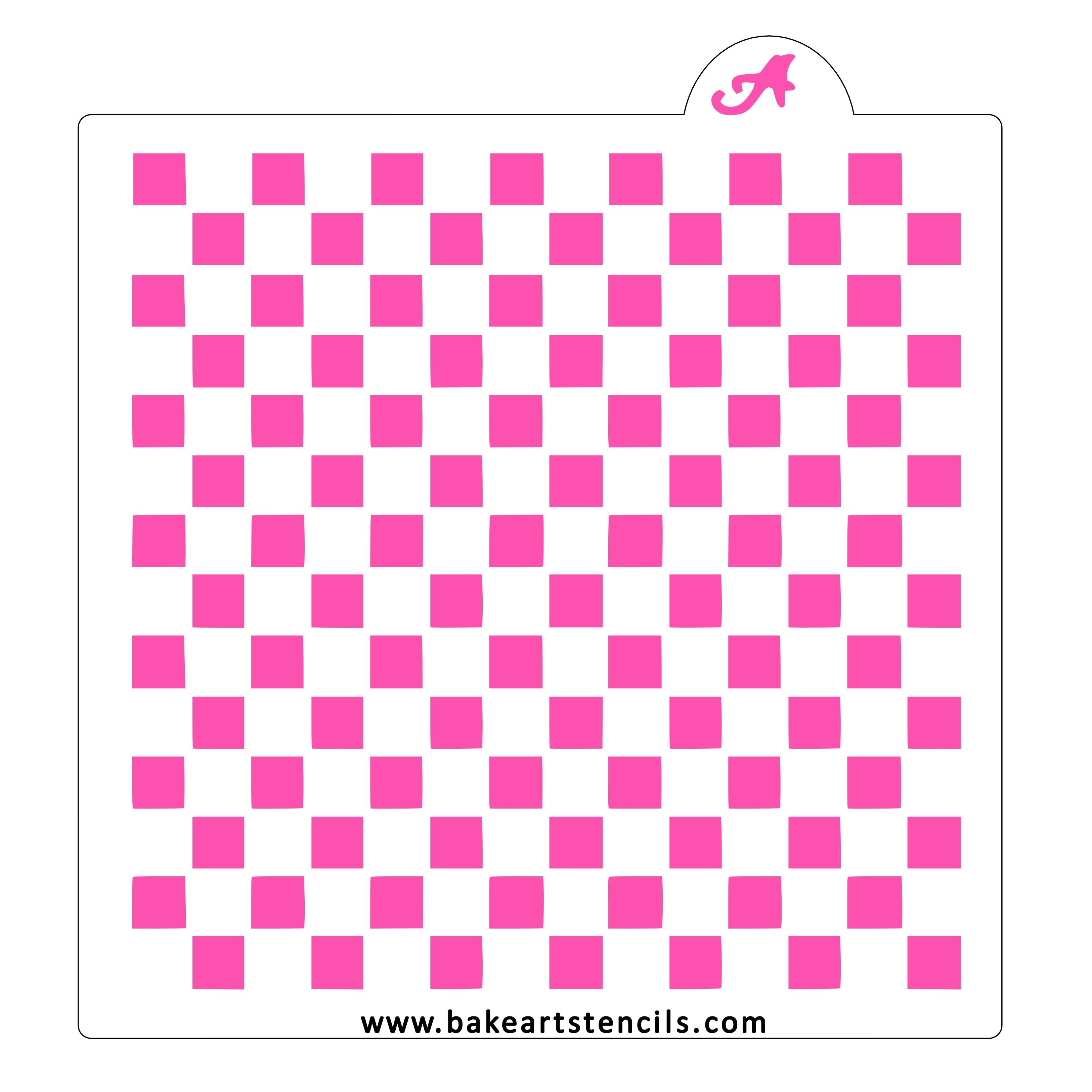 Small Checkerboard Stencil - bakeartstencils