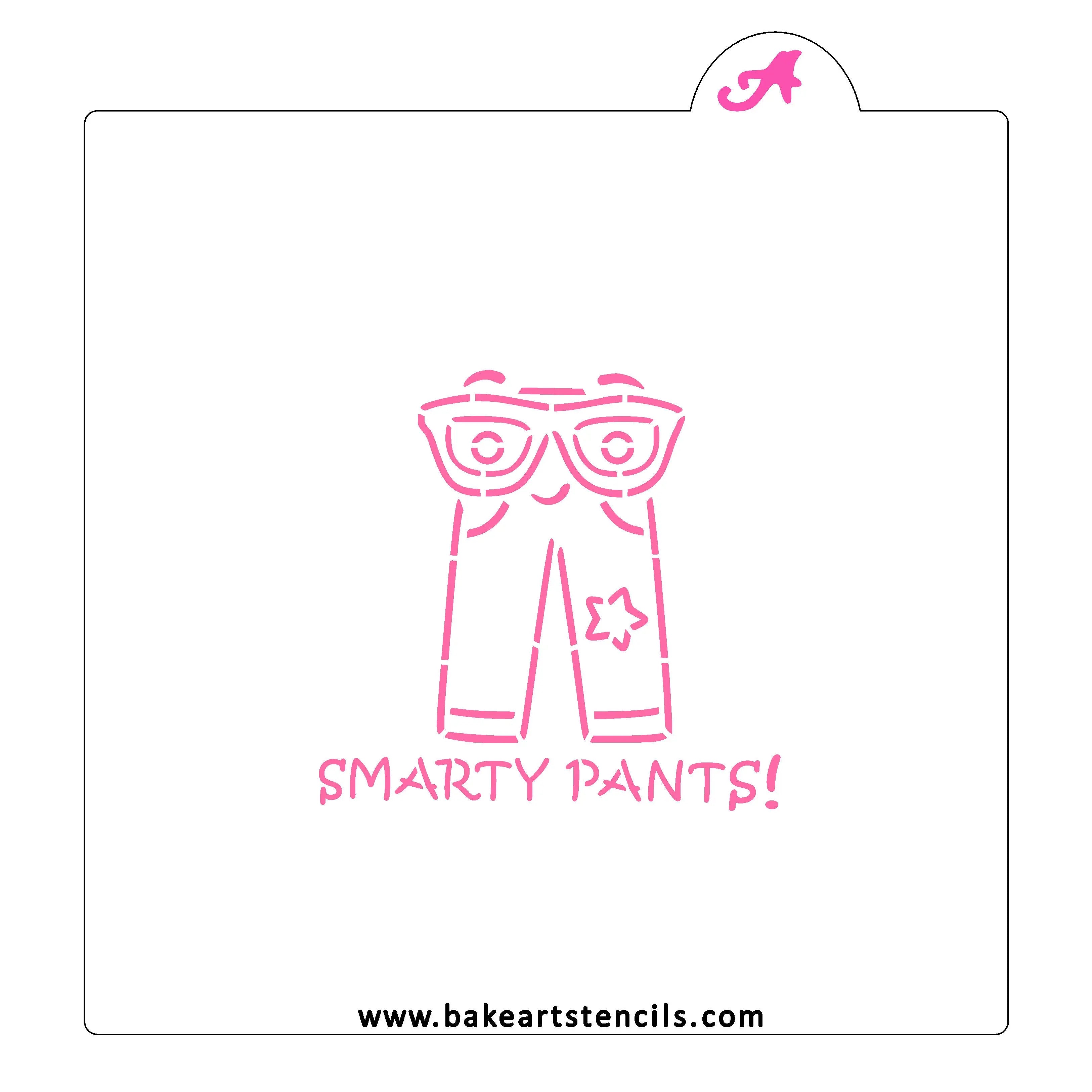 Smarty Pants PYO Cookie Stencil - bakeartstencils