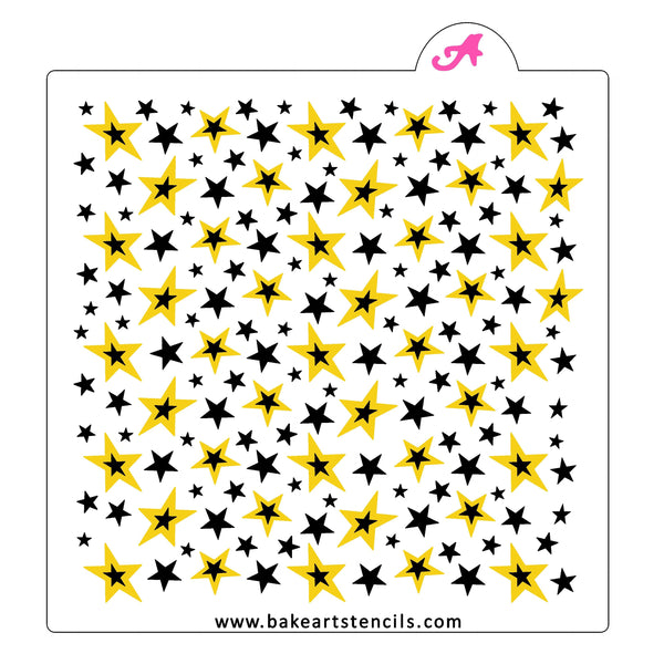 Stacked Stars Pattern Stencil Set - bakeartstencils