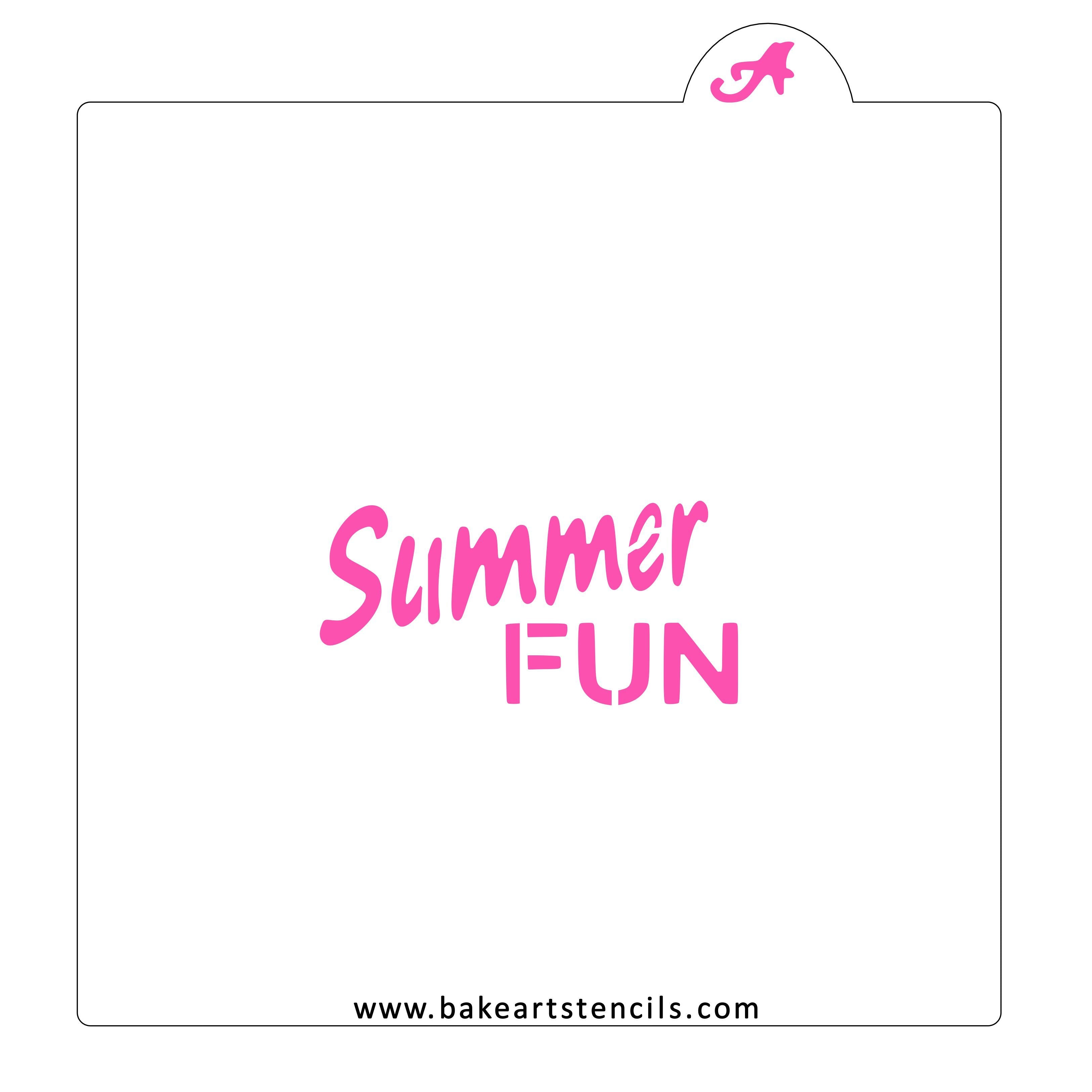 Summer Fun Cookie Stencil - bakeartstencils