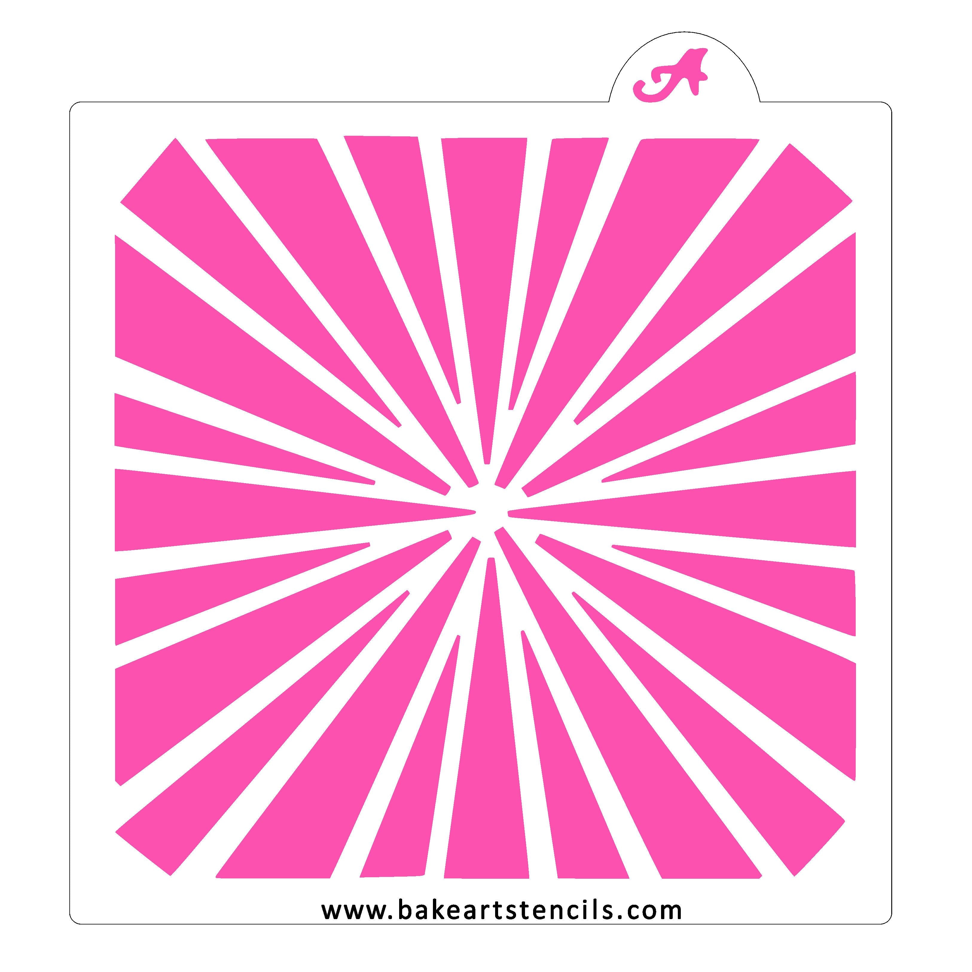 Super Sunburst Cookie Stencil - bakeartstencils