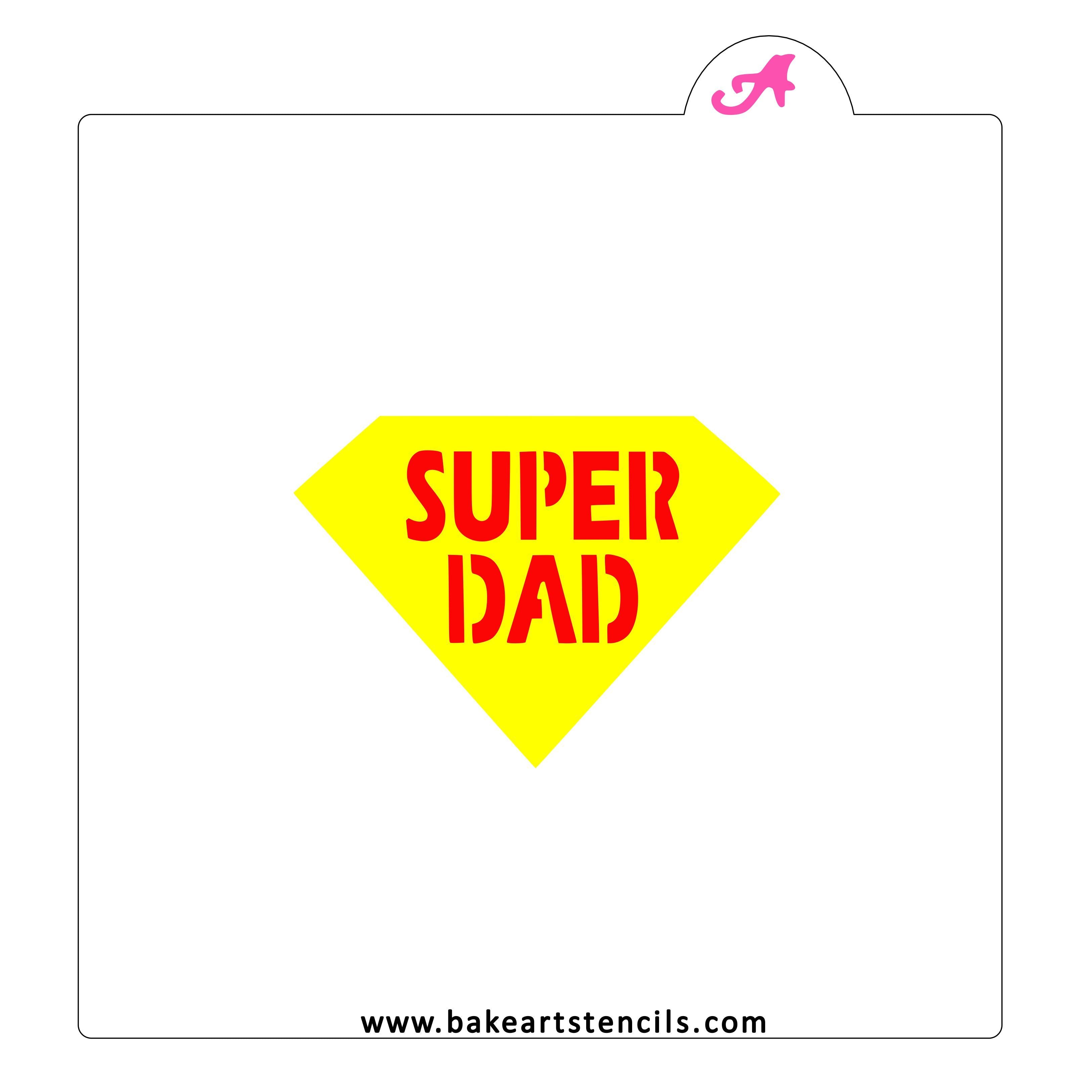 Superhero Dad Stencil Set - bakeartstencils