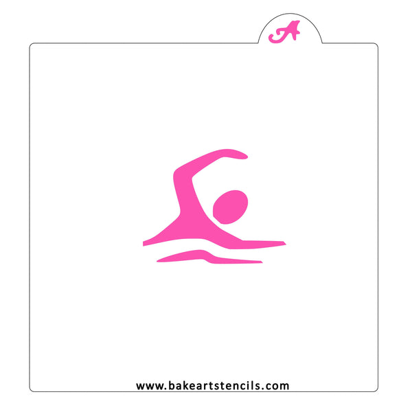 Swimmer Cookie Stencil - bakeartstencils