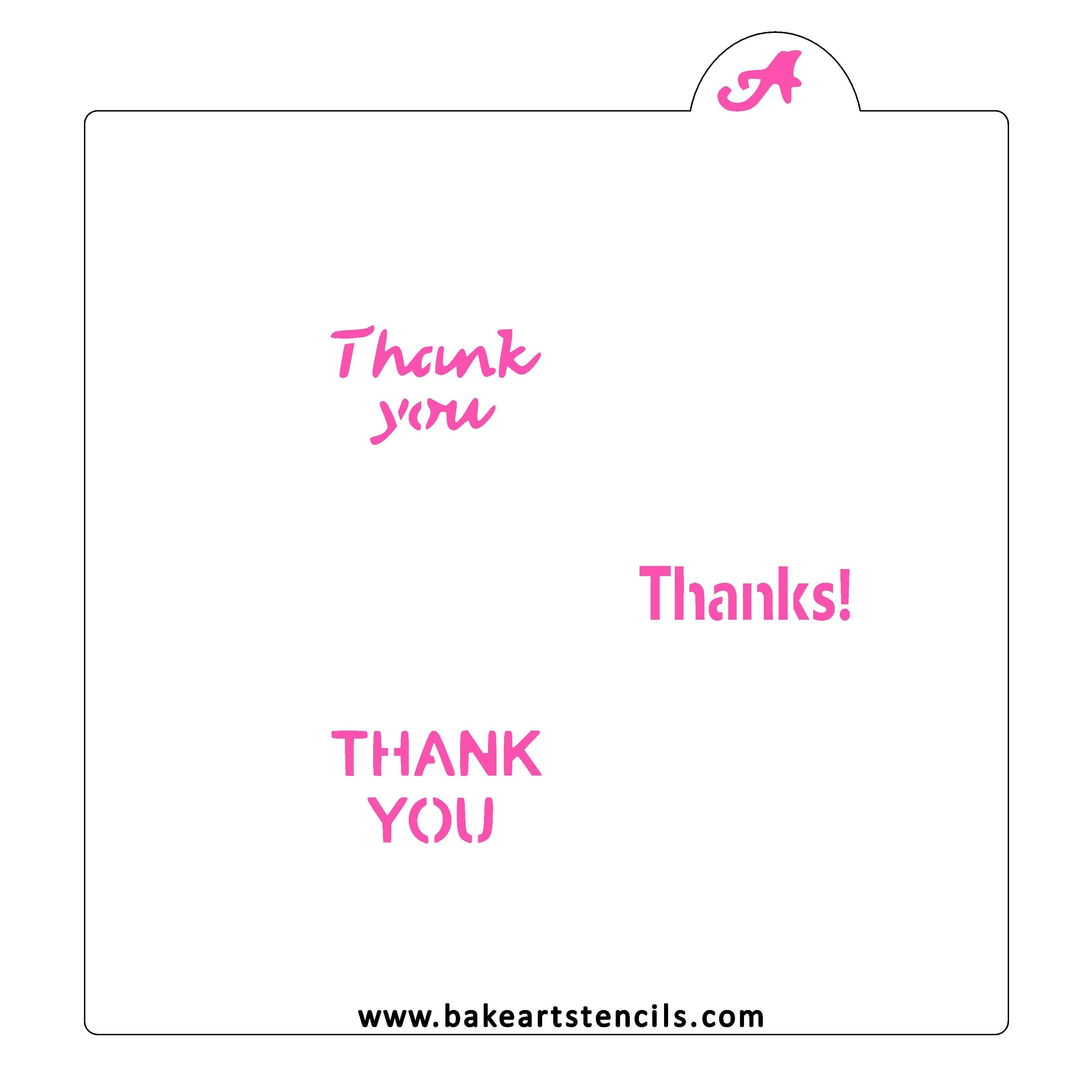 Thank You Oreo Stencil - bakeartstencils
