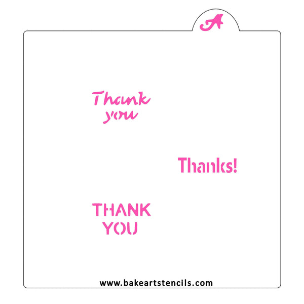 Thank You Oreo Stencil - bakeartstencils