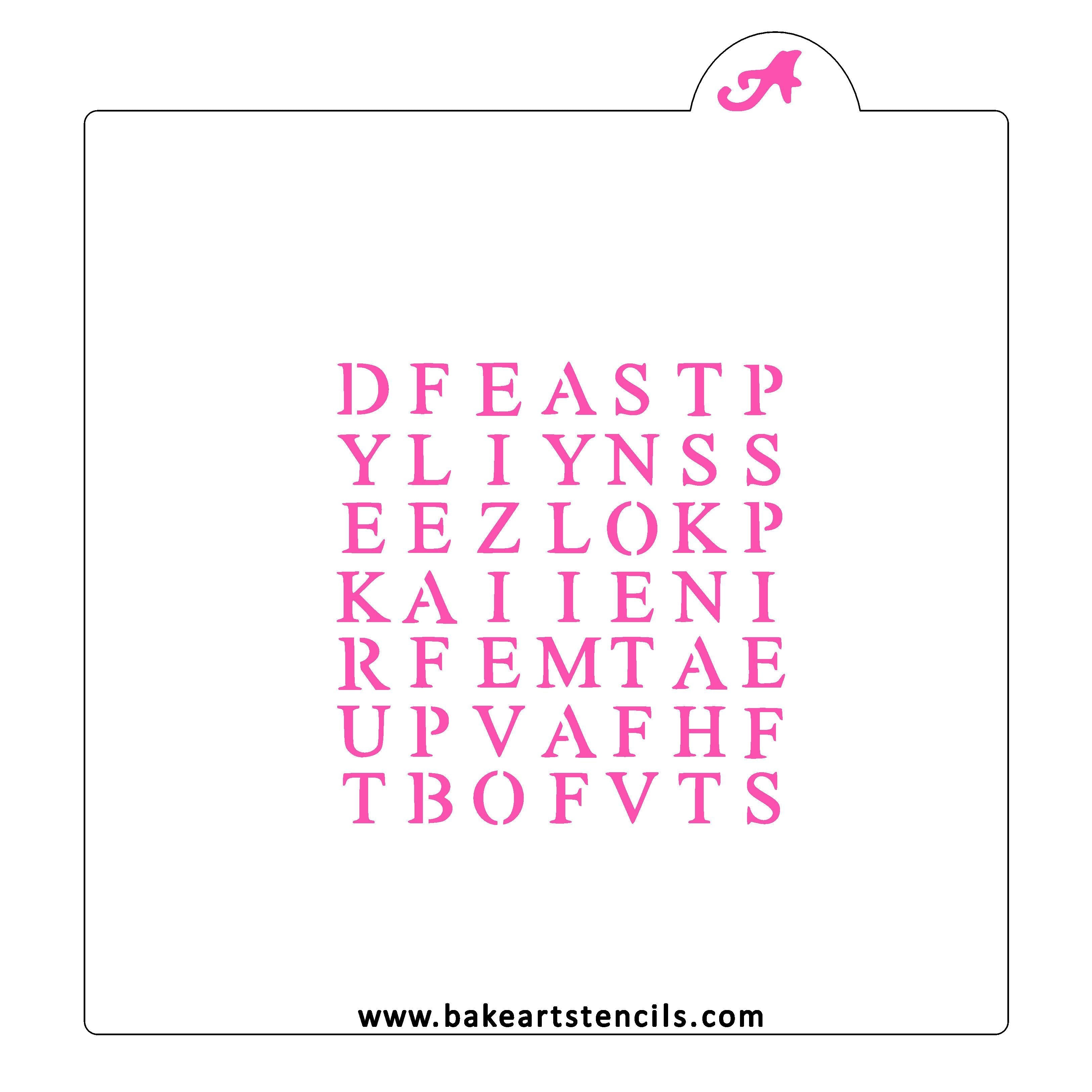 Thanksgiving Word Search Cookie Stencil - bakeartstencils