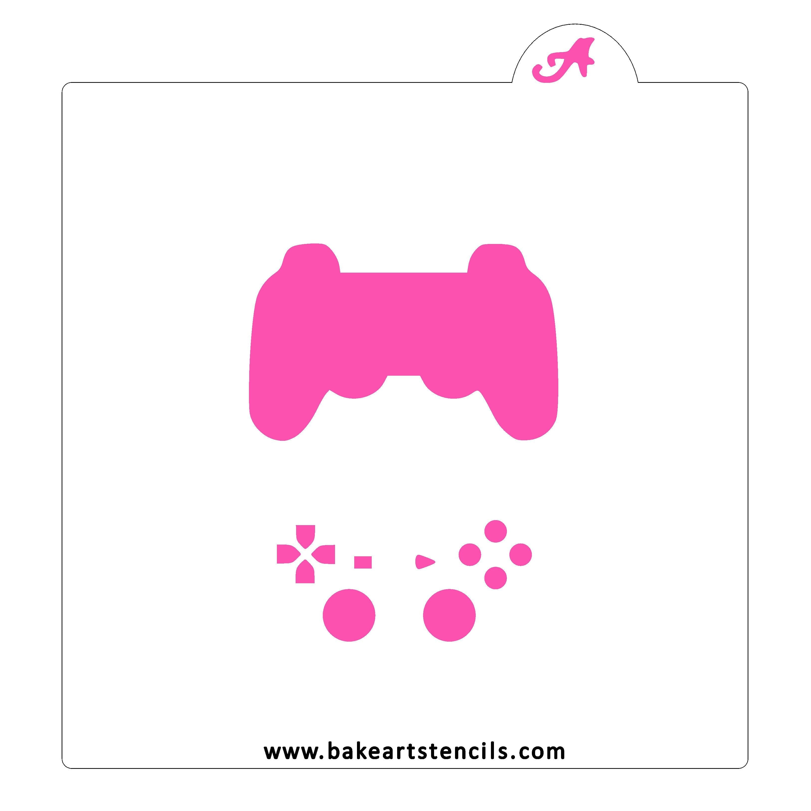 Video Game Controller Stencil - bakeartstencils