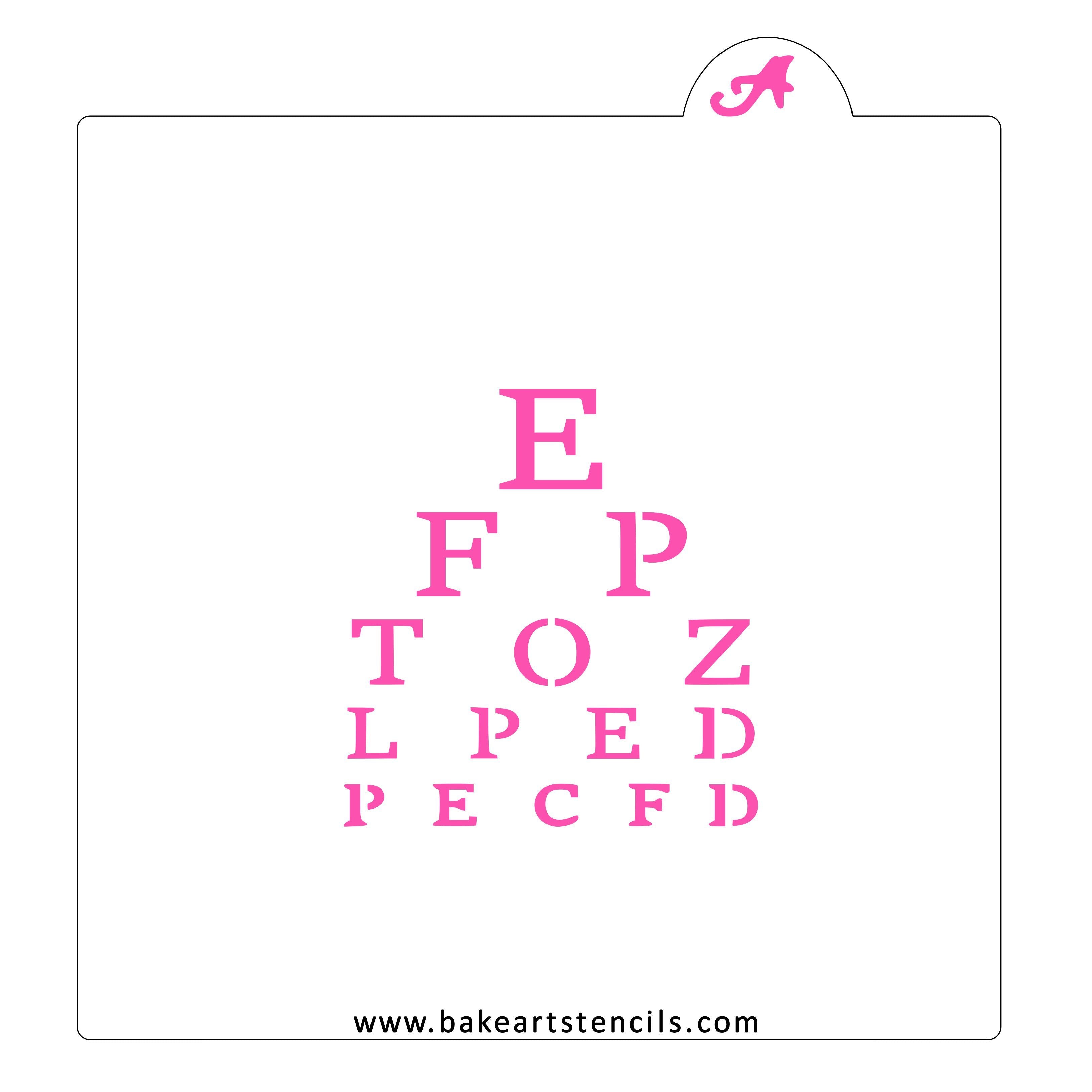 Vision Chart Cookie Stencil - bakeartstencils