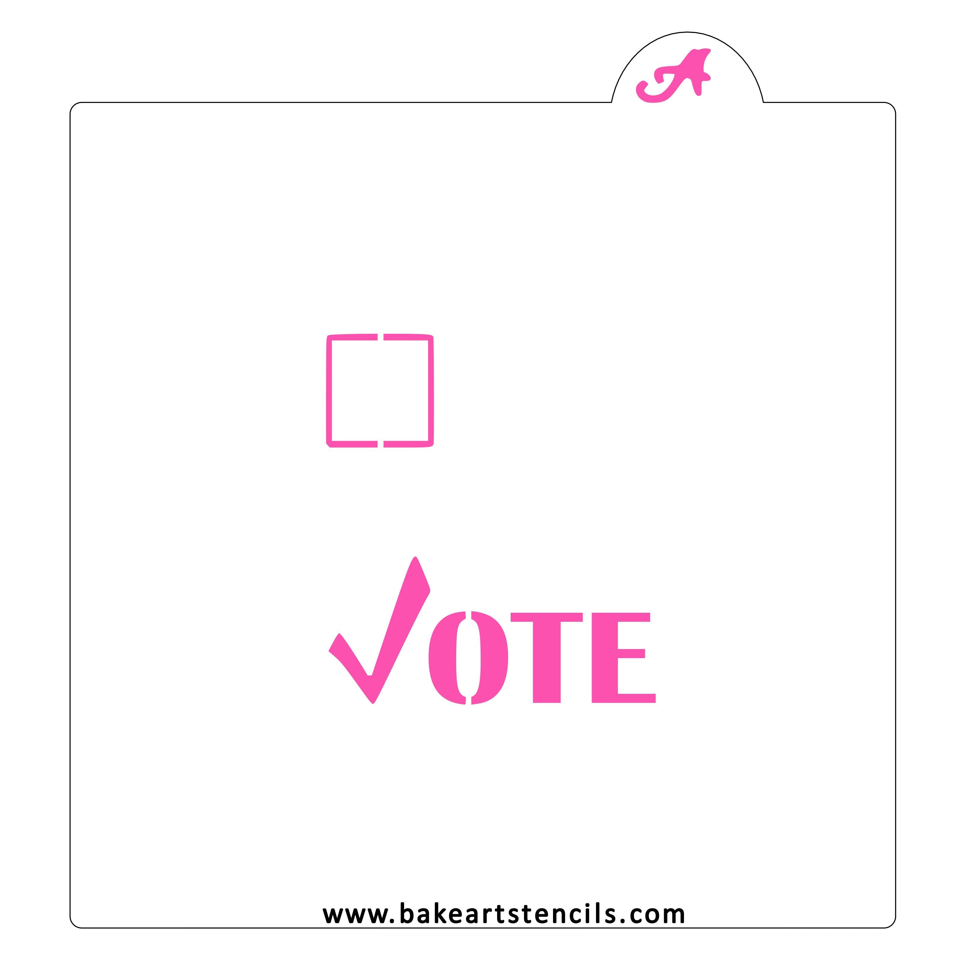 Vote Cookie Stencil - bakeartstencils