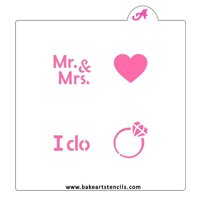 Wedding Oreo Stencil - bakeartstencils