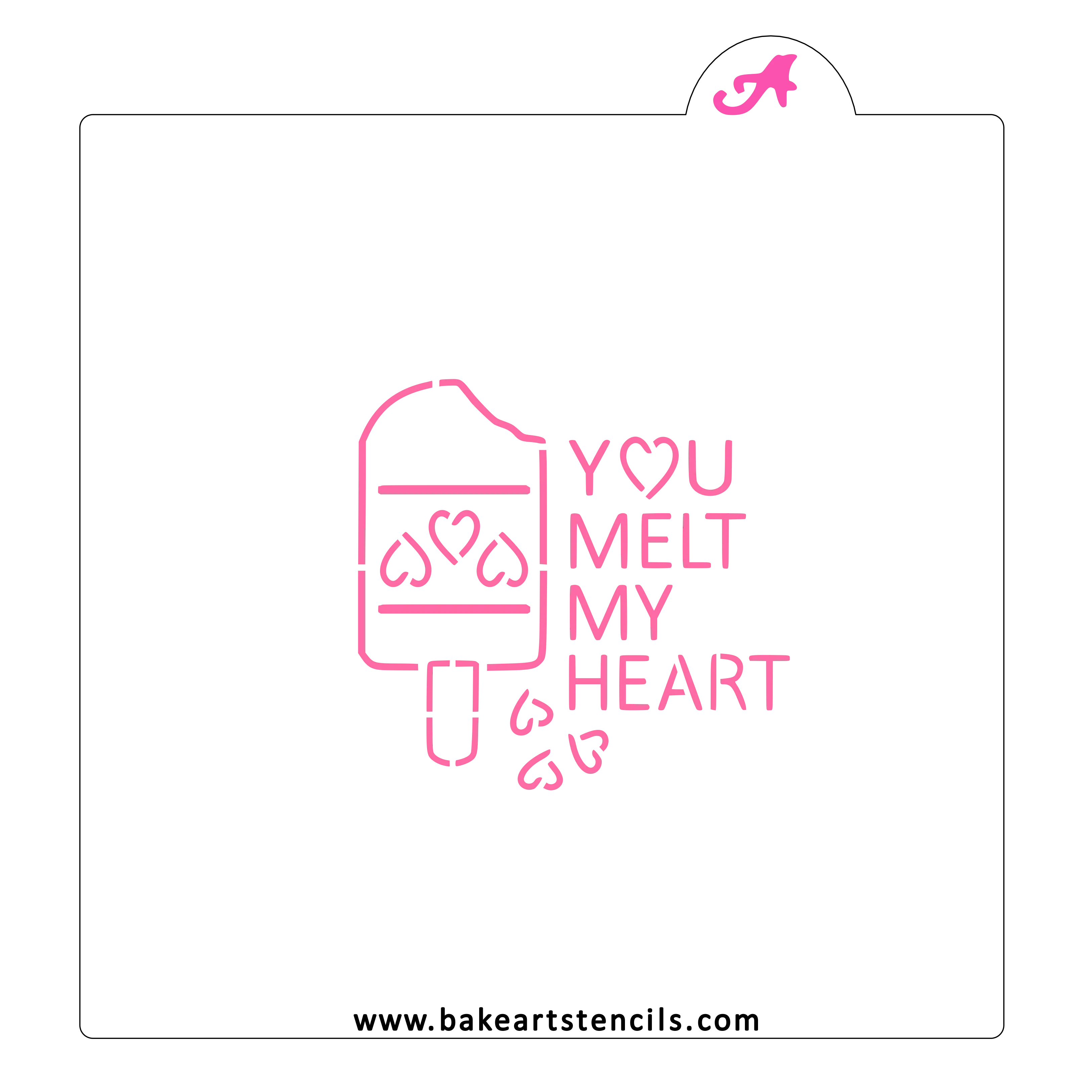 You Melt My Heart PYO Stencil | Valentine PYO Cookie Stencil ...